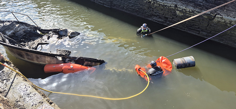 Explosion in Kelston Lock - Canal Boat